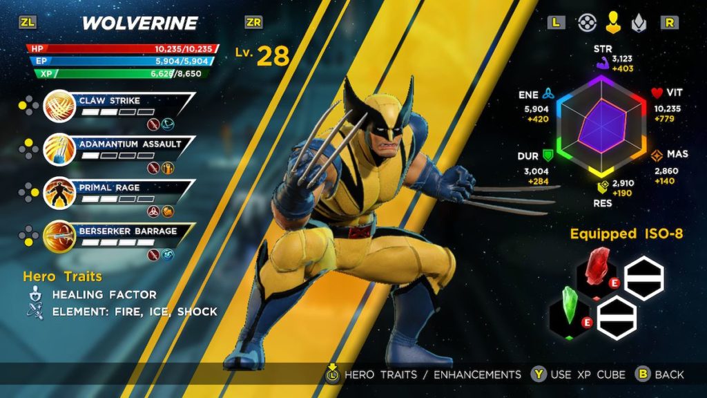 Best ISO-8s for Wolverine in Marvel Ultimate Alliance 3