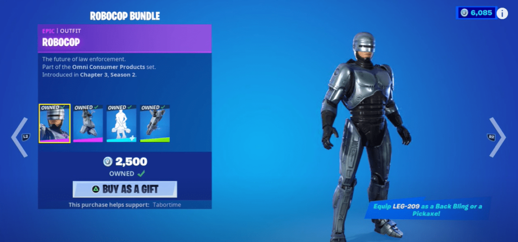 Fortnite Robocop skin added to item shop